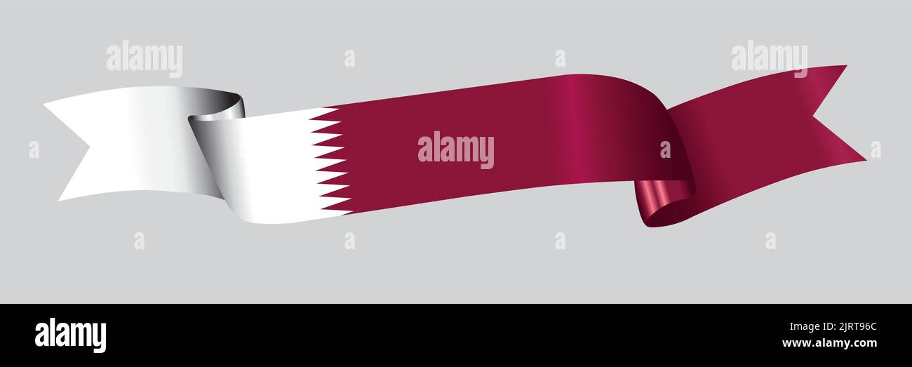 3D Flag of Qatar on a fabric ribbon Stock Vector Image & Art - Alamy