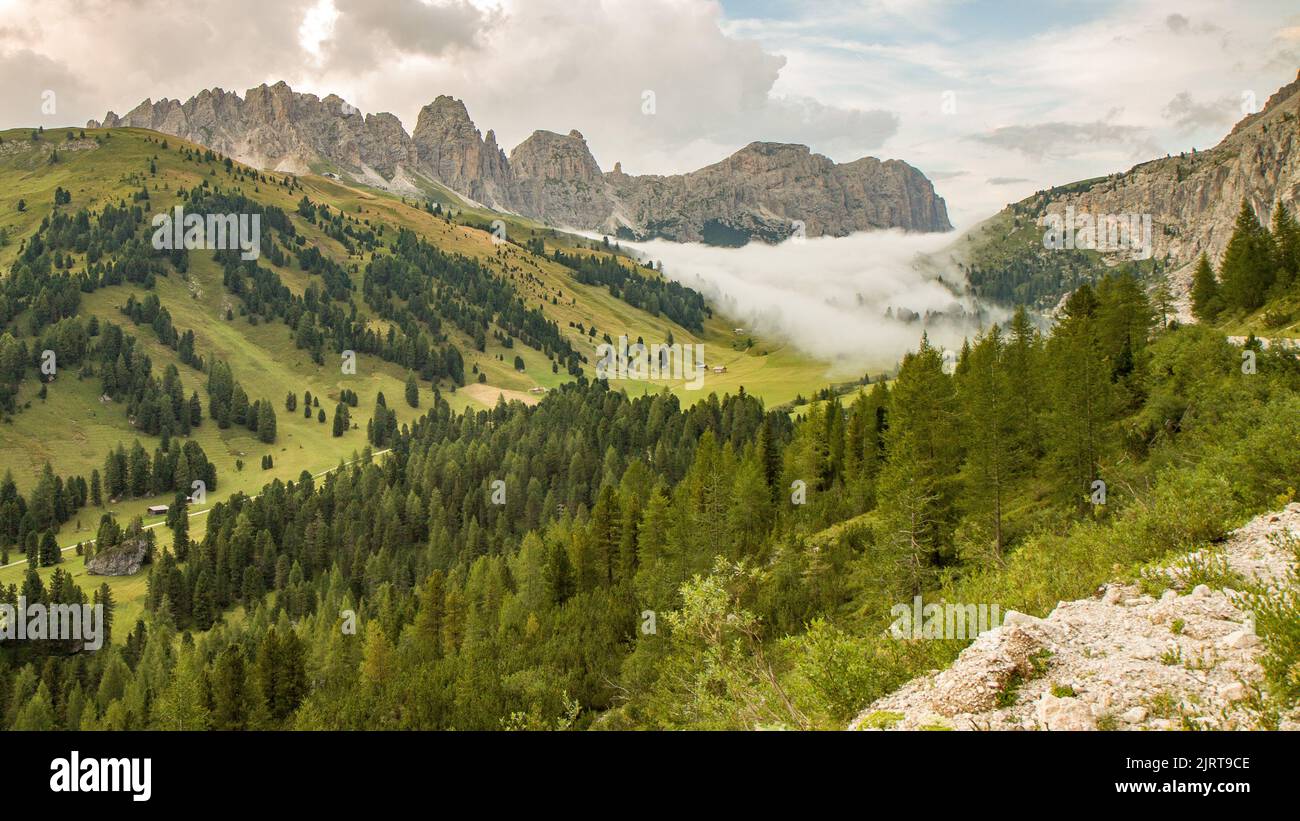 Beautiful view of Gardena pass - Passo Gardena , Italian Alps ...