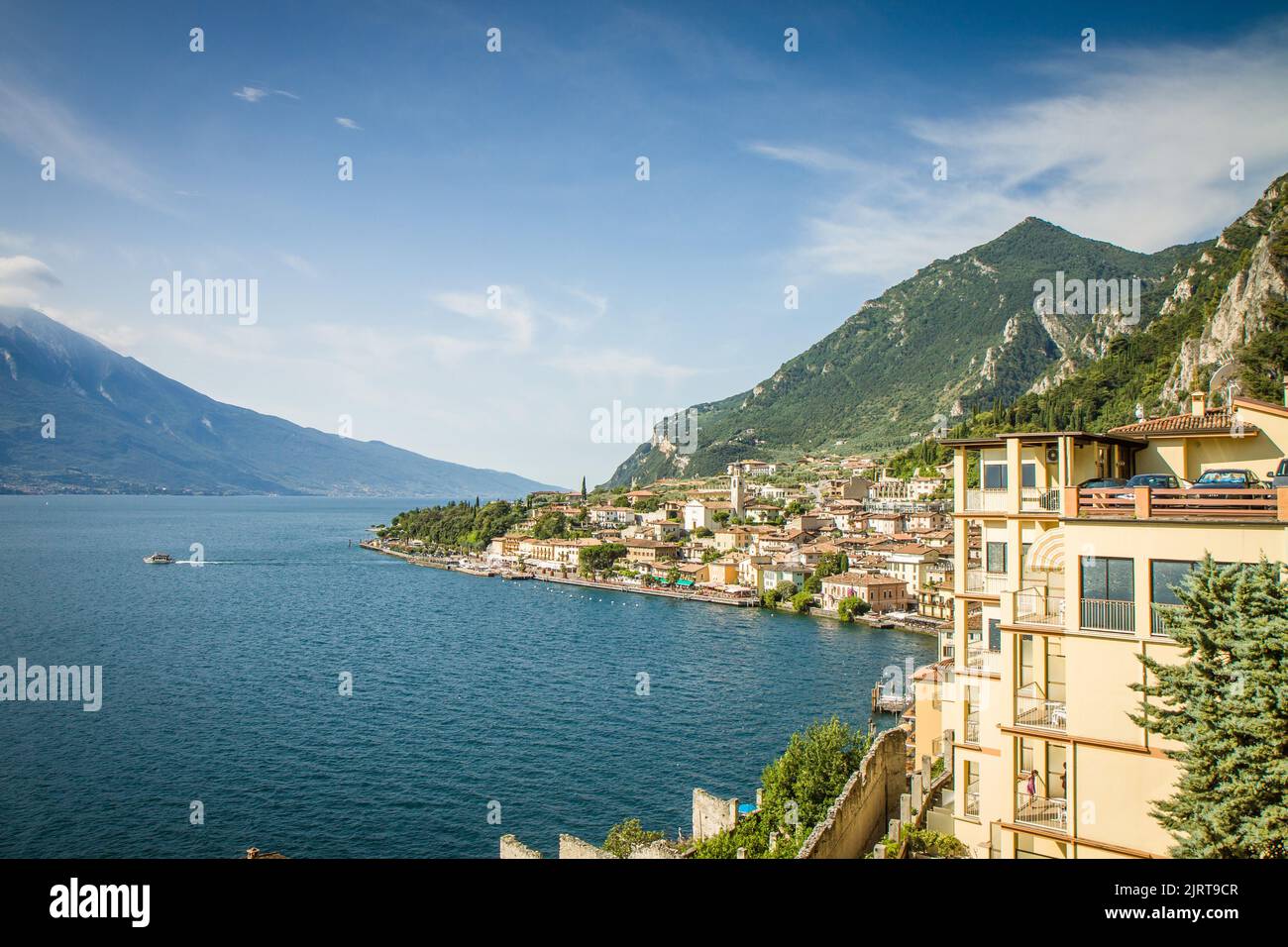 The beautiful panoramic view of Limone sul Garda, Lago di Garda, Italy ...