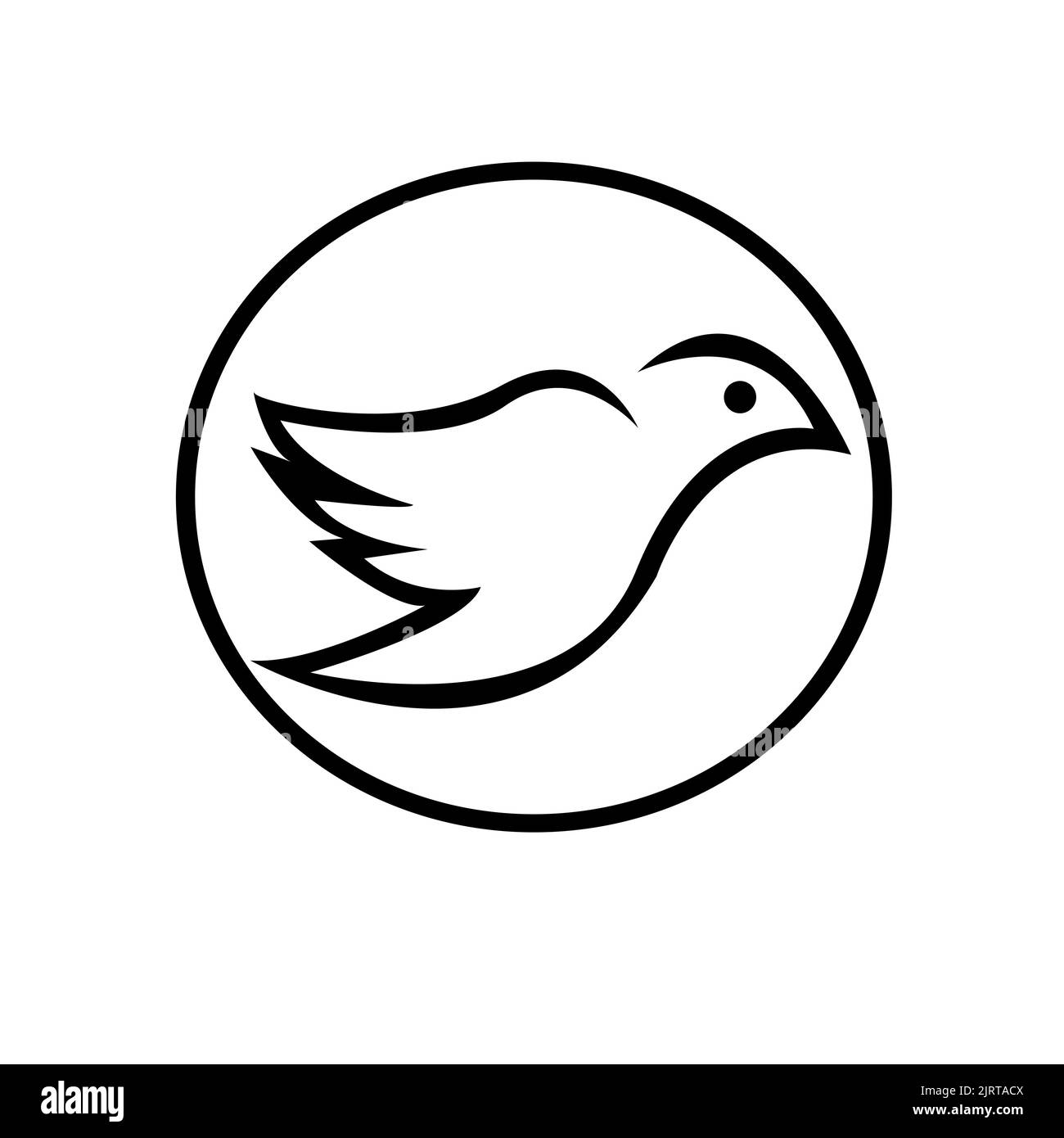 A bird illustration in a circle on a white background Stock Vector ...