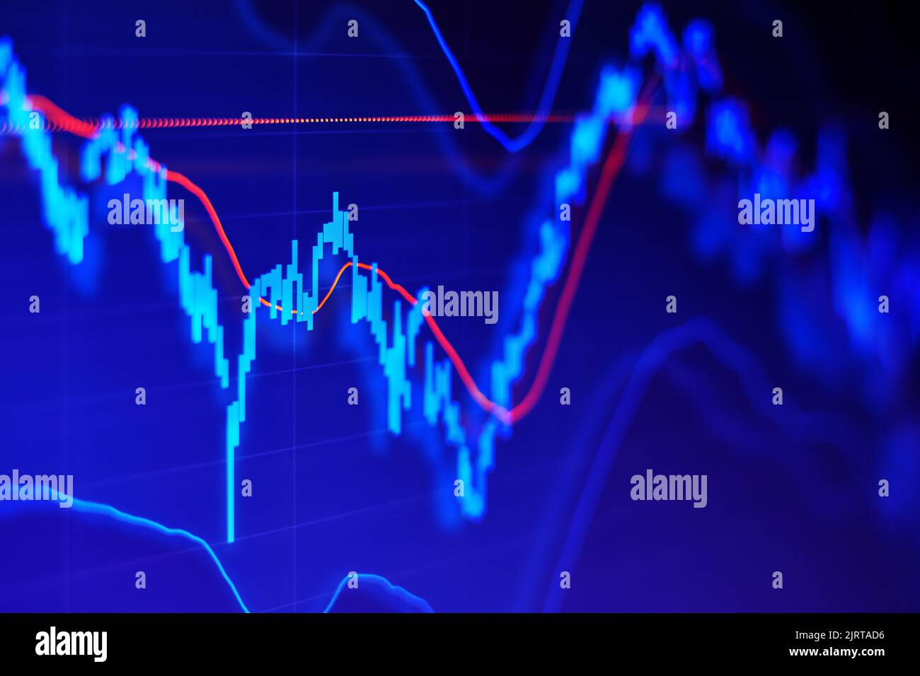 Stock market chart on blue background Stock Photo - Alamy