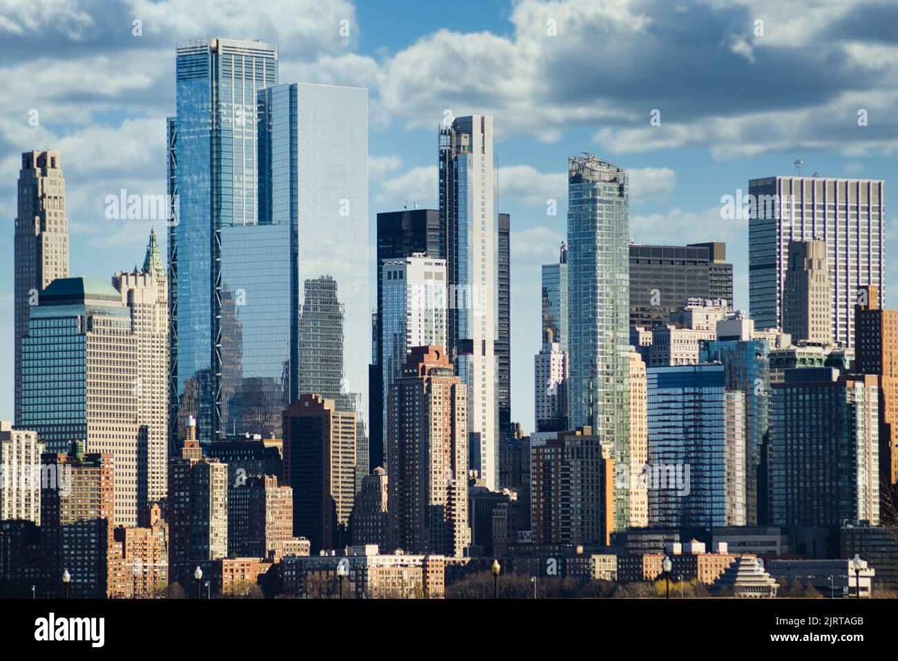 A beautiful view of skyscrapers and high-rise buildings in Jersey City ...