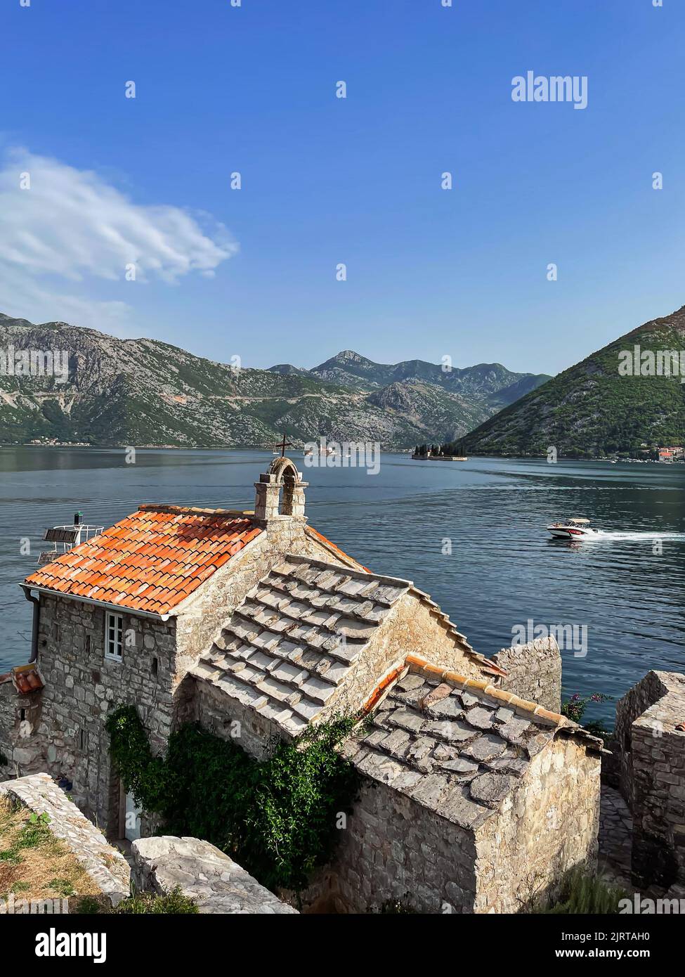 Gospa od Andjela Church in Boka Bay Stock Photo - Alamy