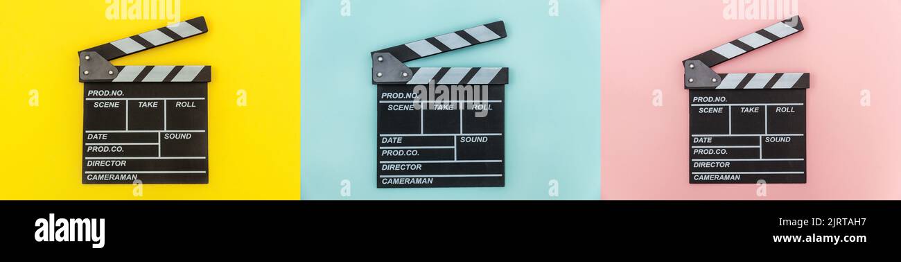Filmmaker profession. Classic director empty film making clapperboard ...