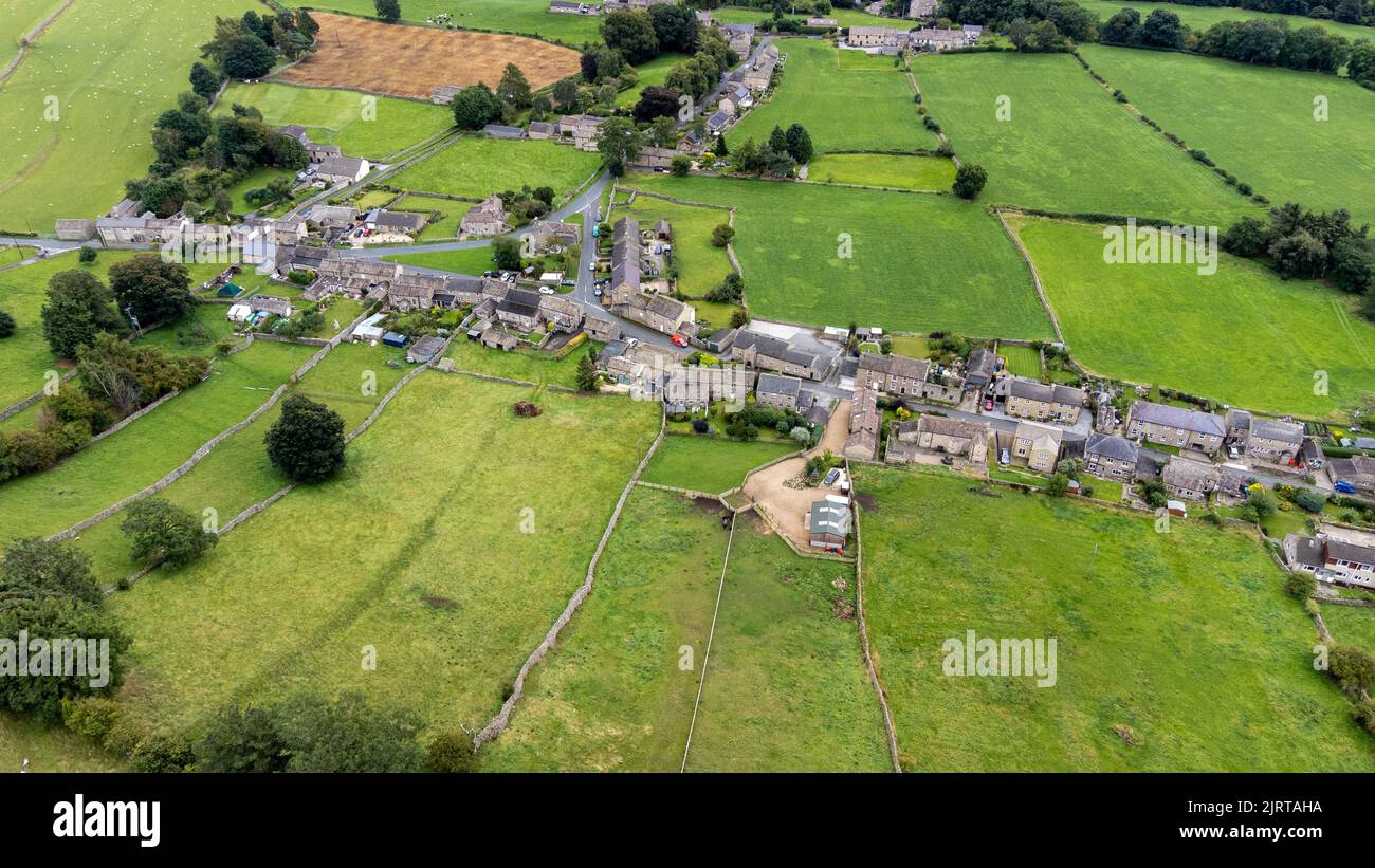 Aerial photo of the beautiful village of Thoralby in the Richmondshire ...
