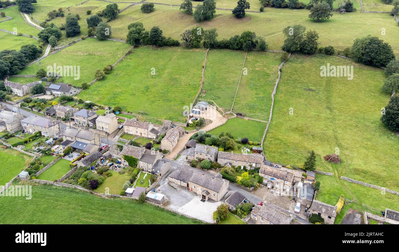Aerial photo of the beautiful village of Thoralby in the Richmondshire ...