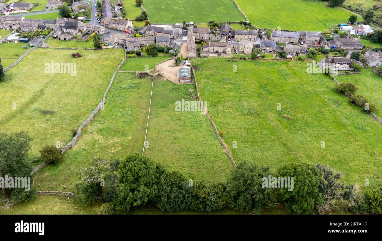 Aerial photo of the beautiful village of Thoralby in the Richmondshire ...