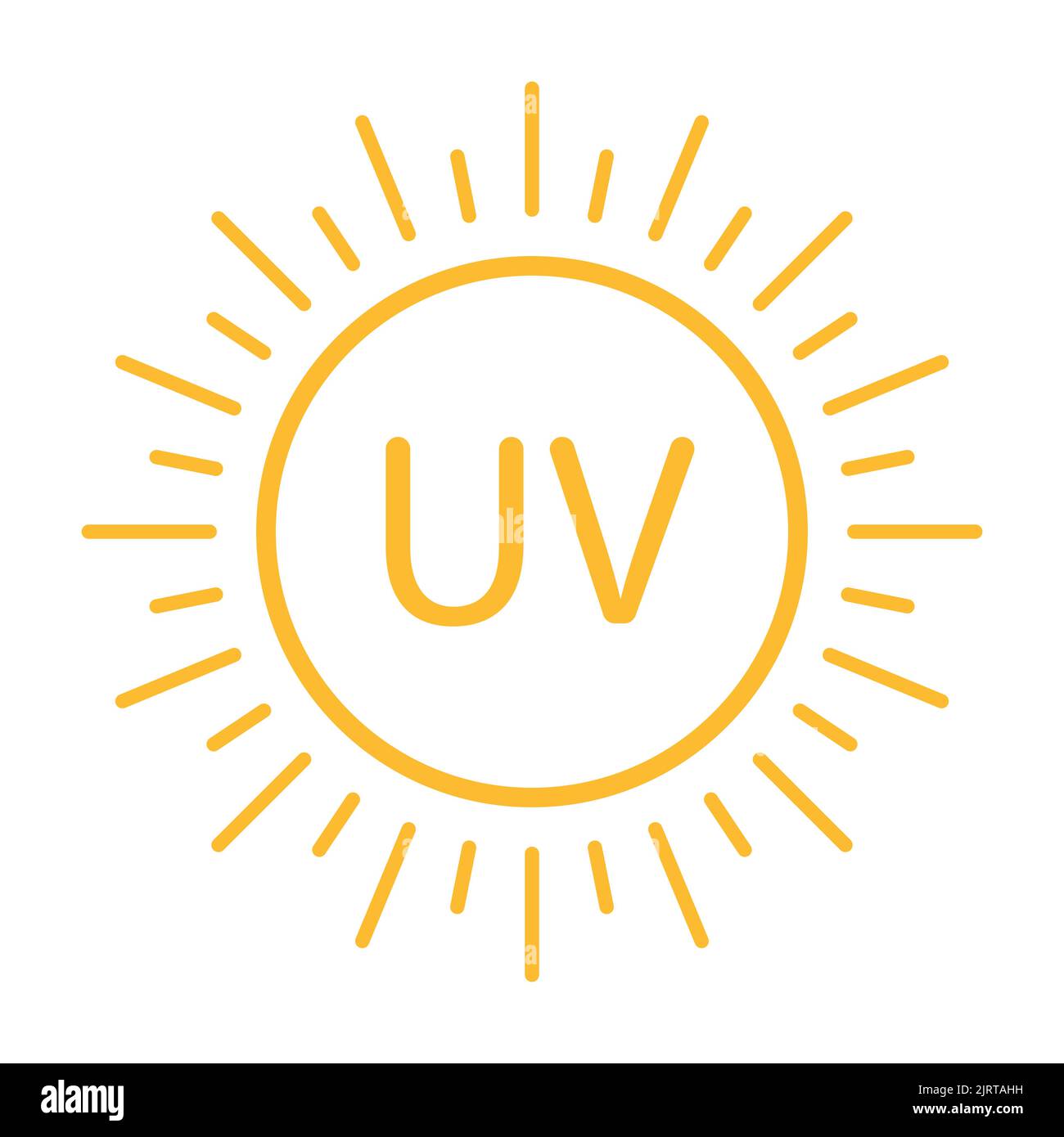 UV radiation icon vector solar ultraviolet light symbol for graphic ...