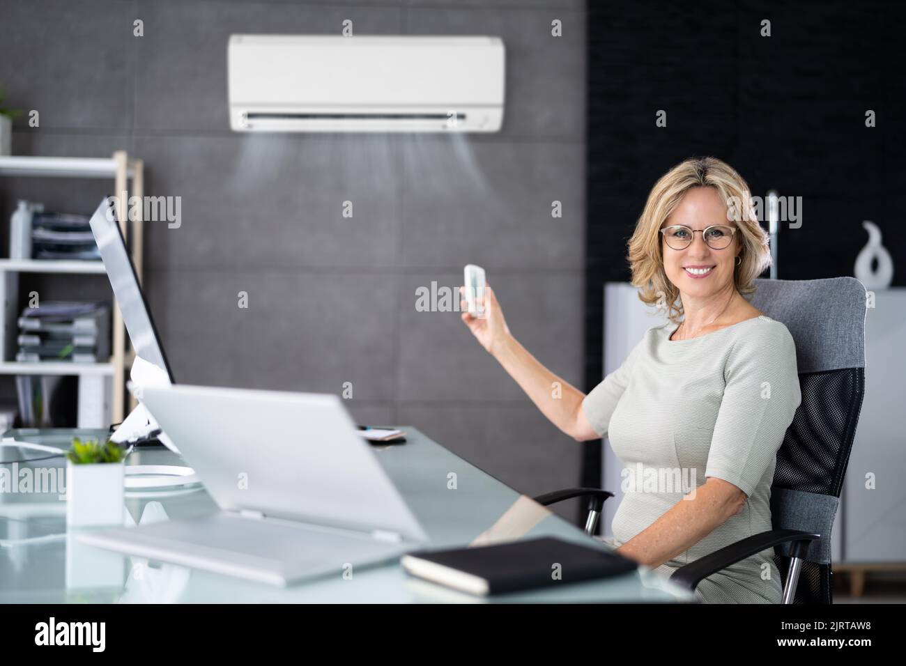 Air Conditioner And Room AC In Modern Office Stock Photo - Alamy