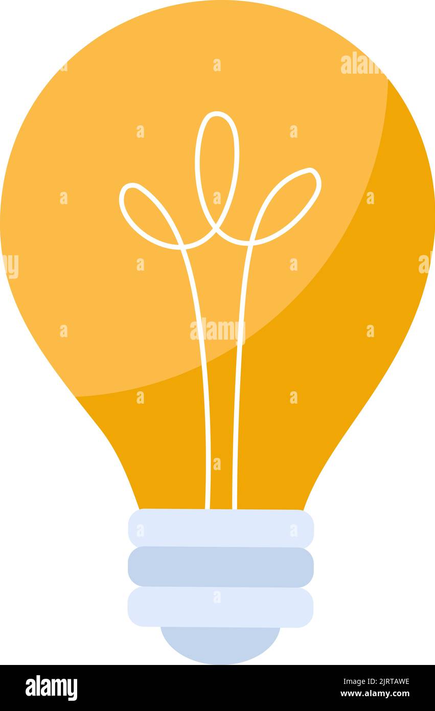 Hand drawing Lamp vector isolated flat design illustration, light bulb ...