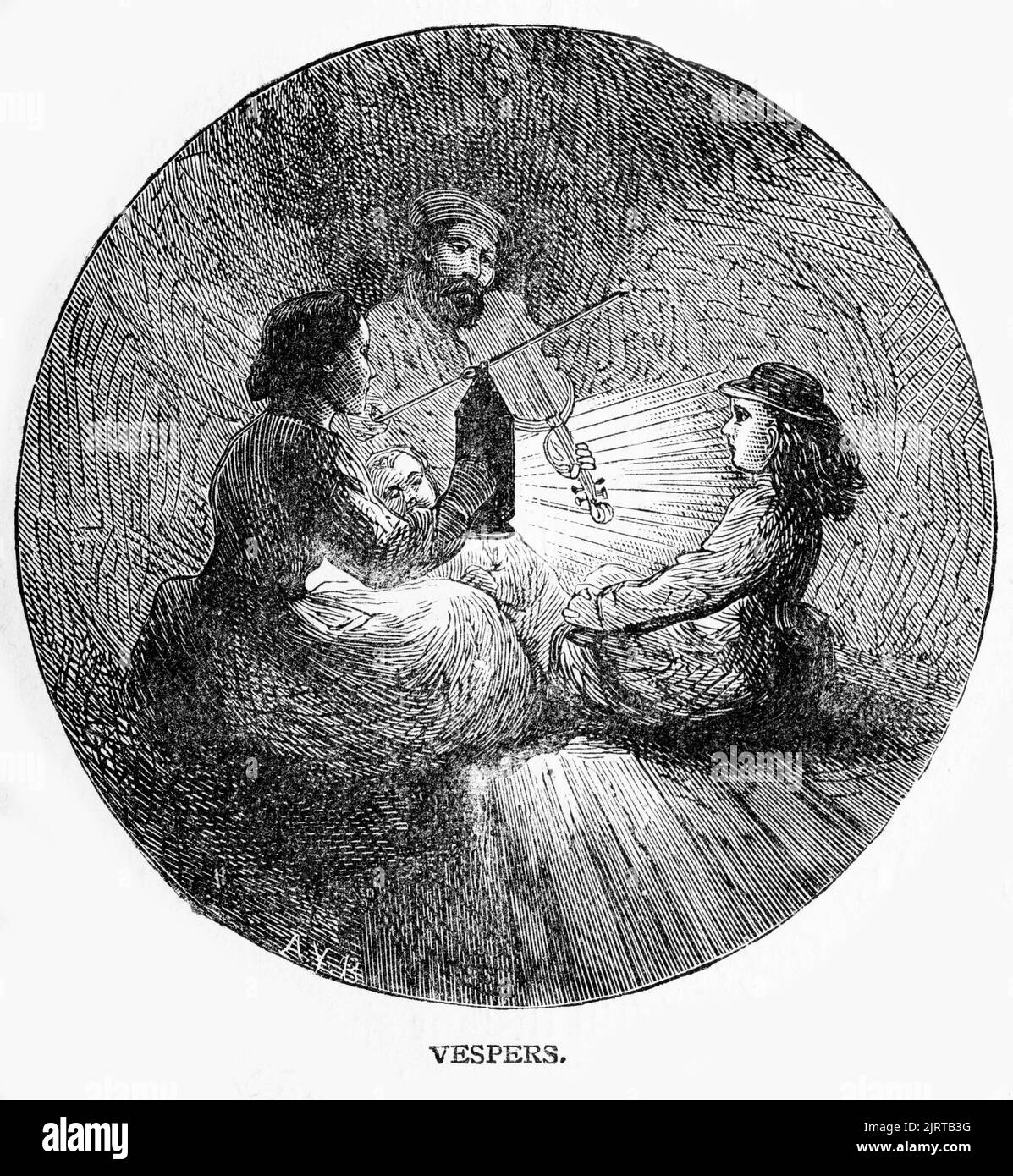 1800s family praying hi-res stock photography and images - Alamy