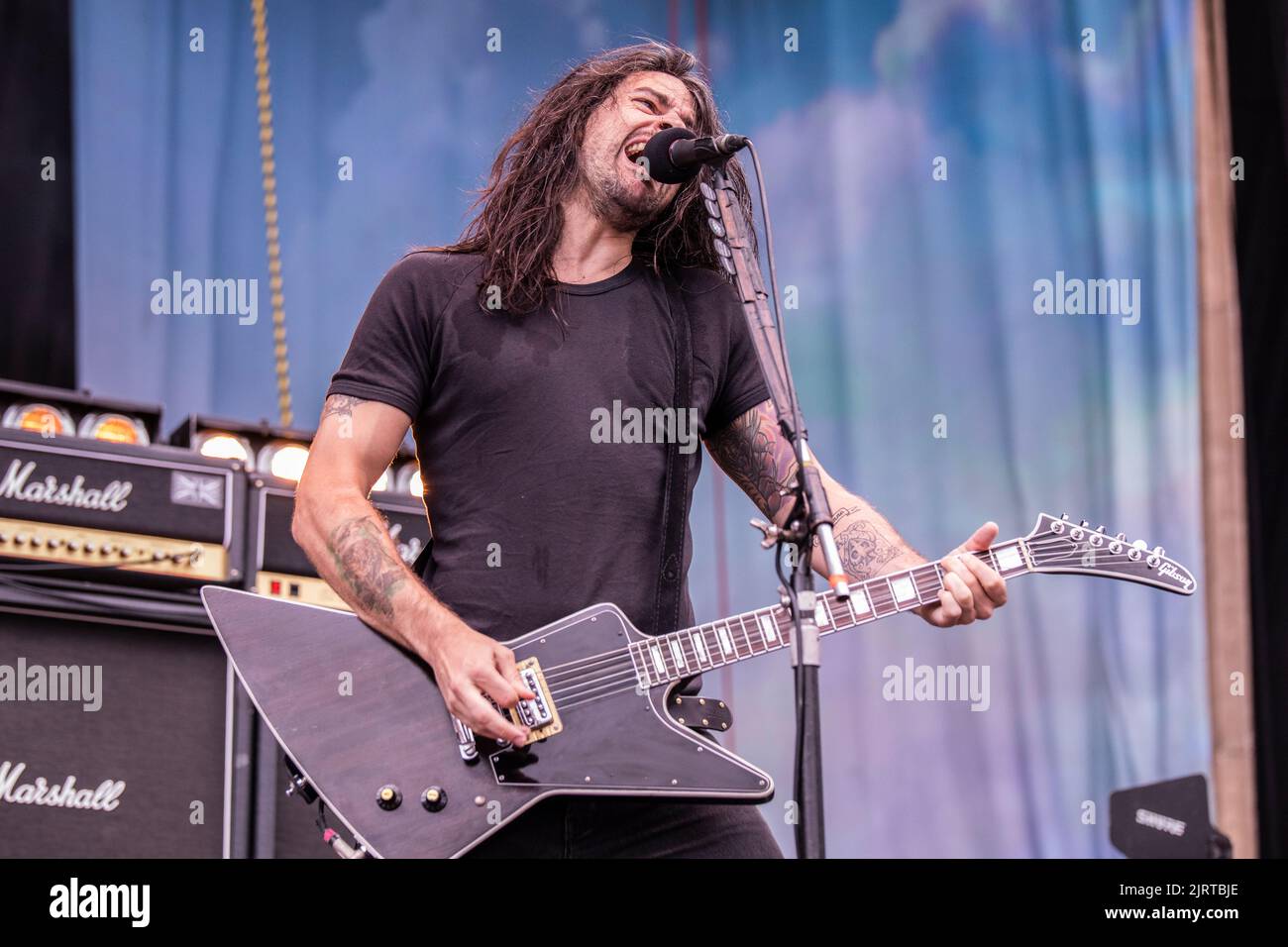 Barcelona, Spain. 2022.07.29. Airbourne band perform on stage at Estadi ...