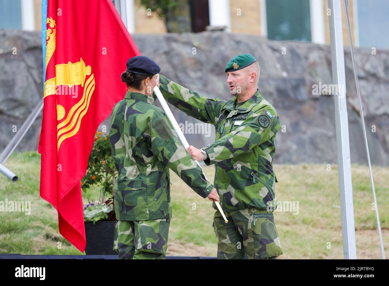 Crown Princess Victoria hands over the new regimental flag to Älvsborg ...