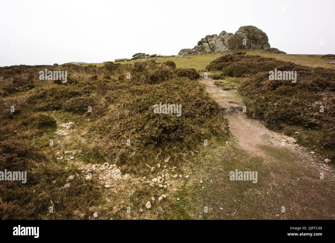 The impressive Haytor Tor on Dartmoor, Devon on a late spring day Stock ...