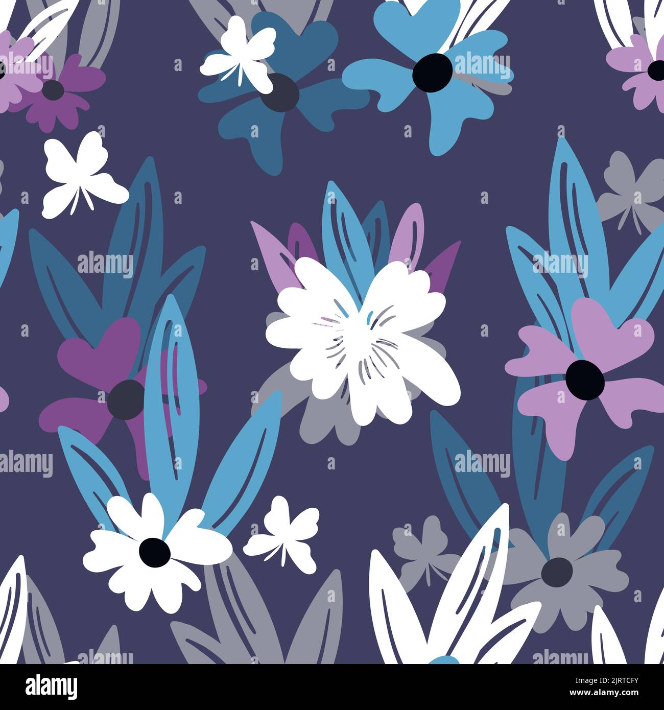 Seamless floral pattern based on traditional folk art ornaments ...