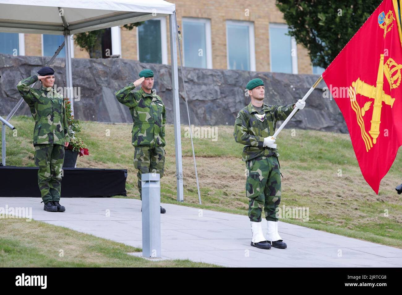 Crown Princess Victoria hands over the new regimental flag to Älvsborg ...