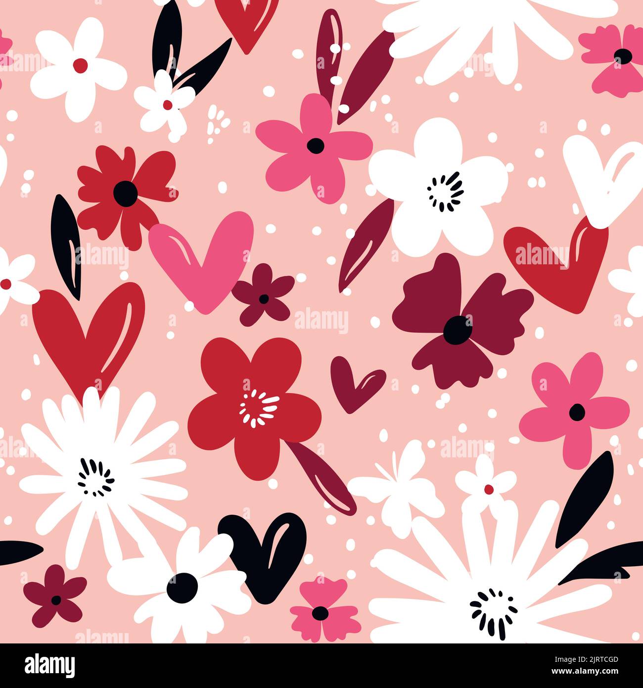 Seamless floral pattern based on traditional folk art ornaments ...