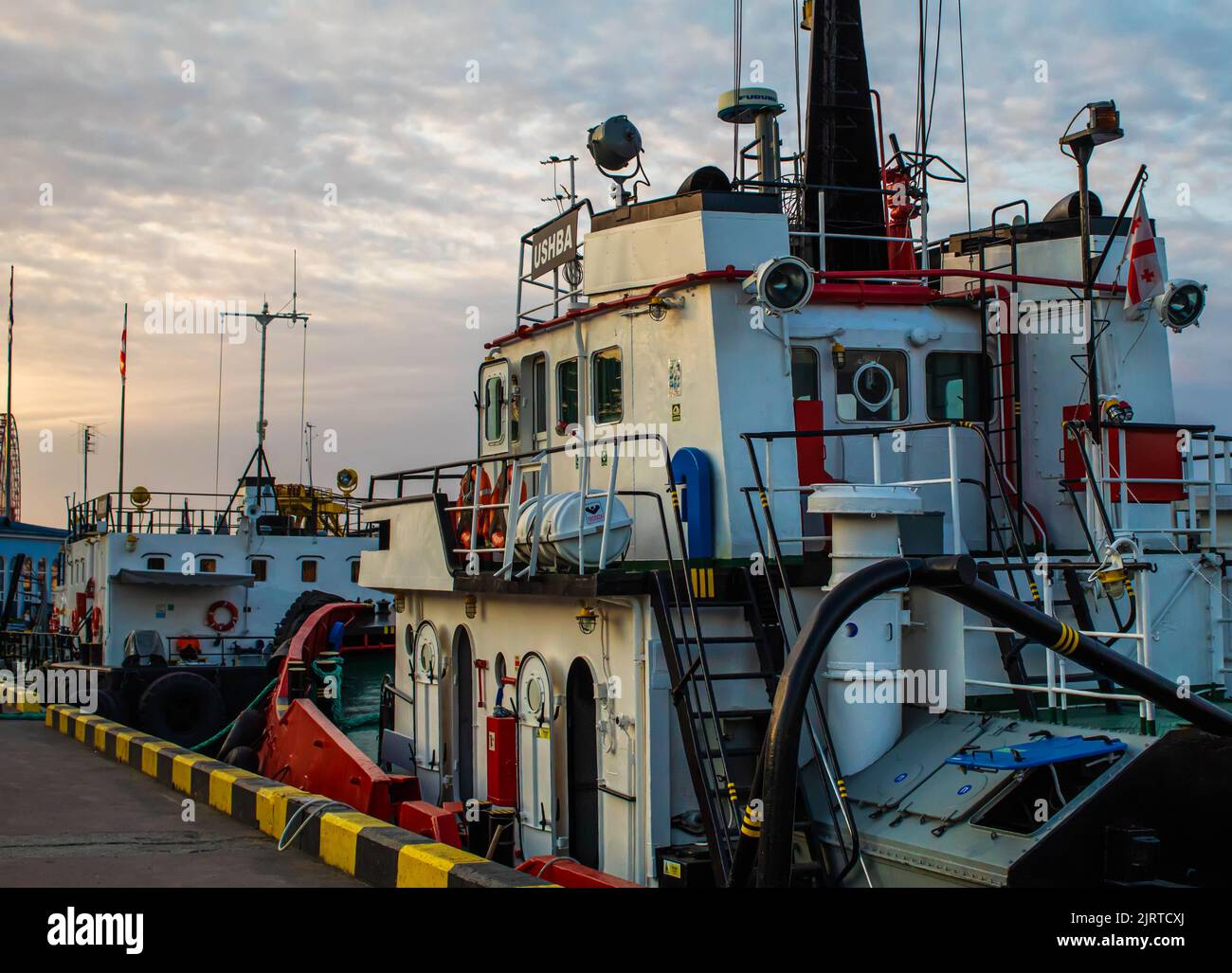 The passenger ship in port. selective focus transporttation Stock Photo ...