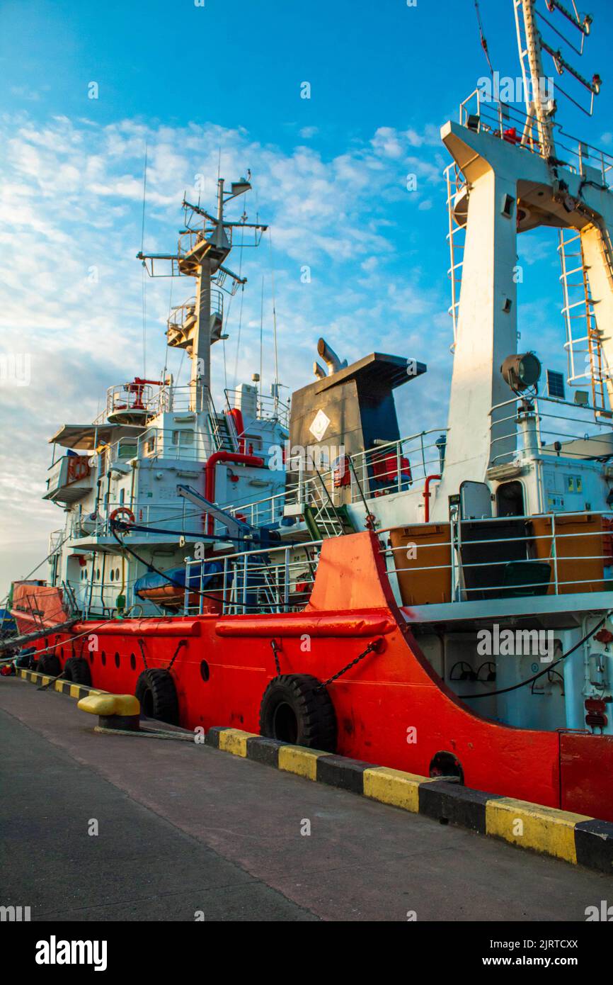 The passenger ship in port. selective focus transporttation Stock Photo ...