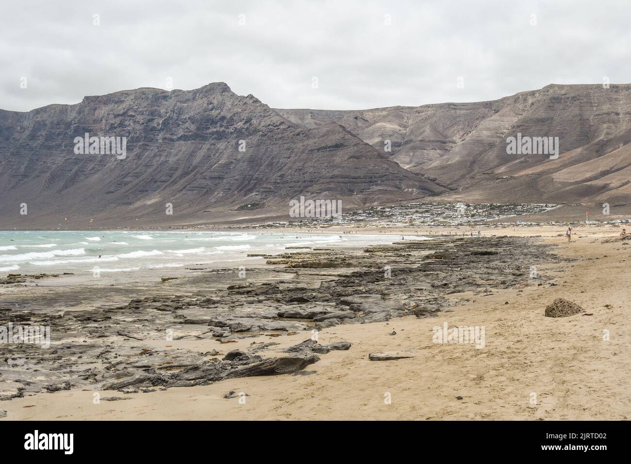 Caleta de Famara beach in Lanzarote Stock Photo - Alamy