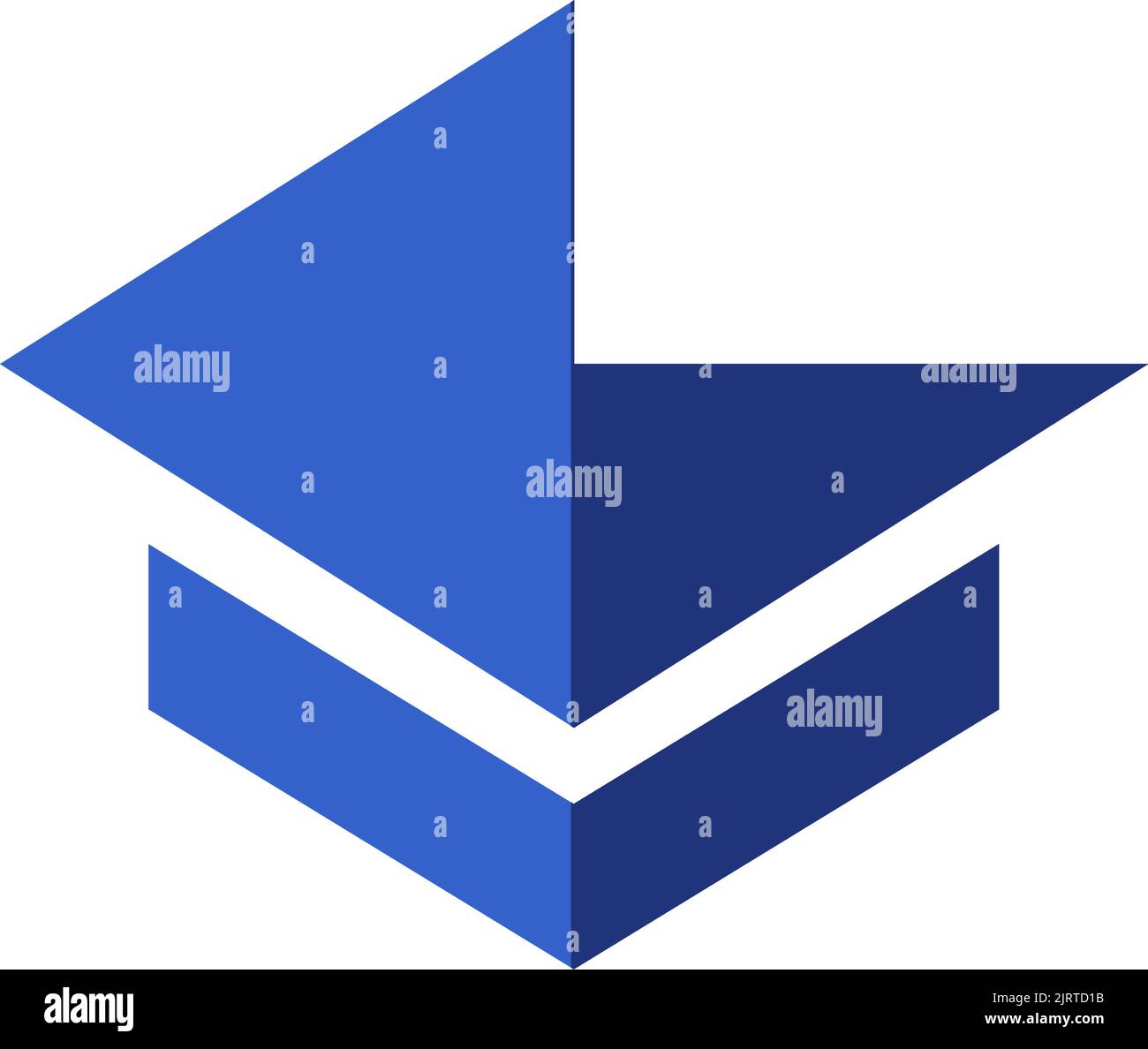 A graphic blue university hat logo isolated on a white background Stock ...