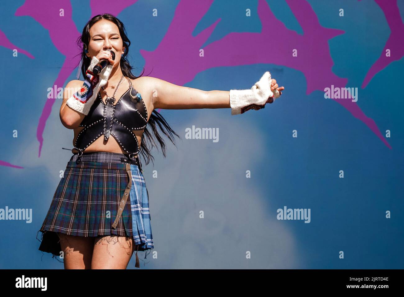 Leeds, UK. 26th Aug, 2022. Mallrat performs live on stage at Leeds Festival, UK. Credit: Andy ...