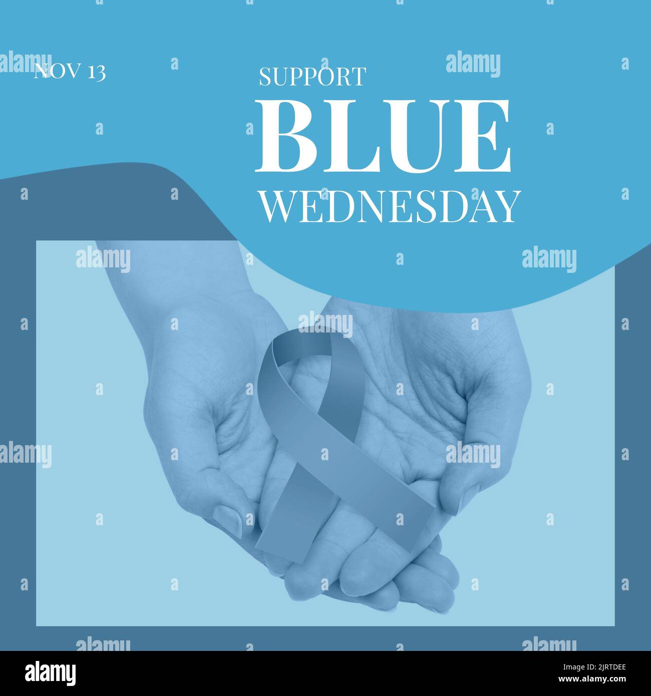 Composite of cropped hands holding awareness ribbon and nov 13 with ...