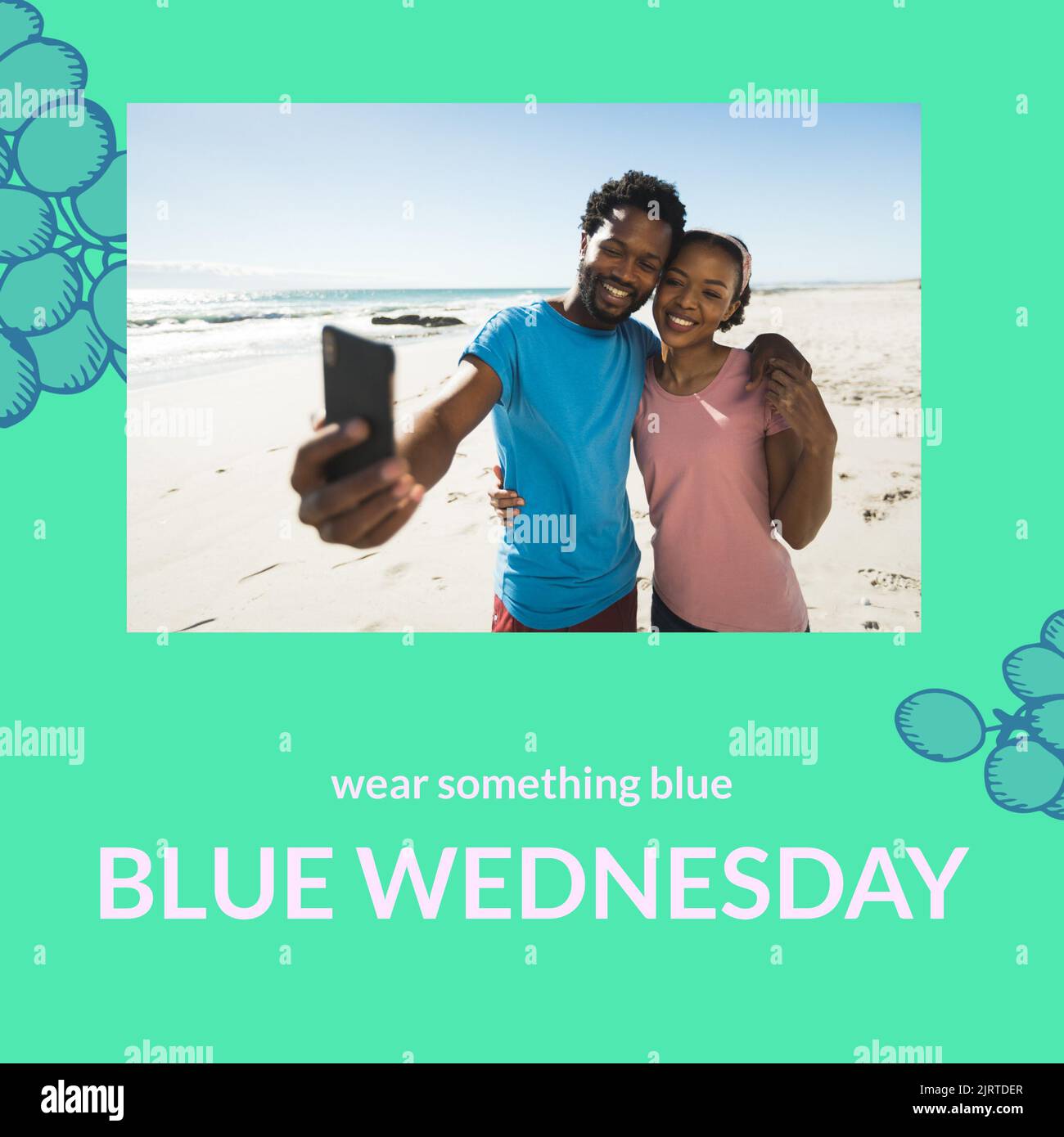 Composite of wear something blue, blue wednesday, african american ...