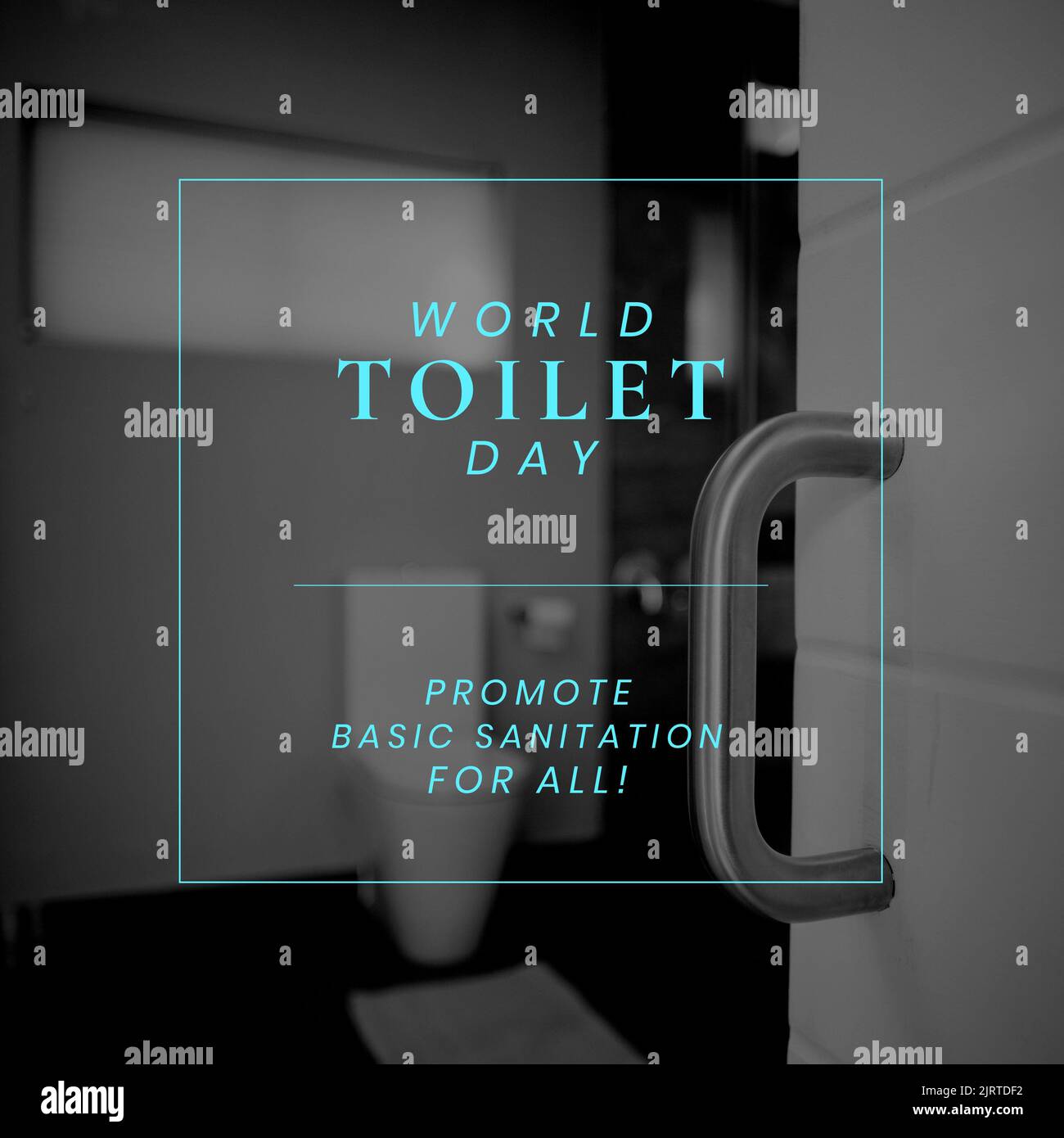 Digital image of world toilet day promote basic sanitation for all text ...