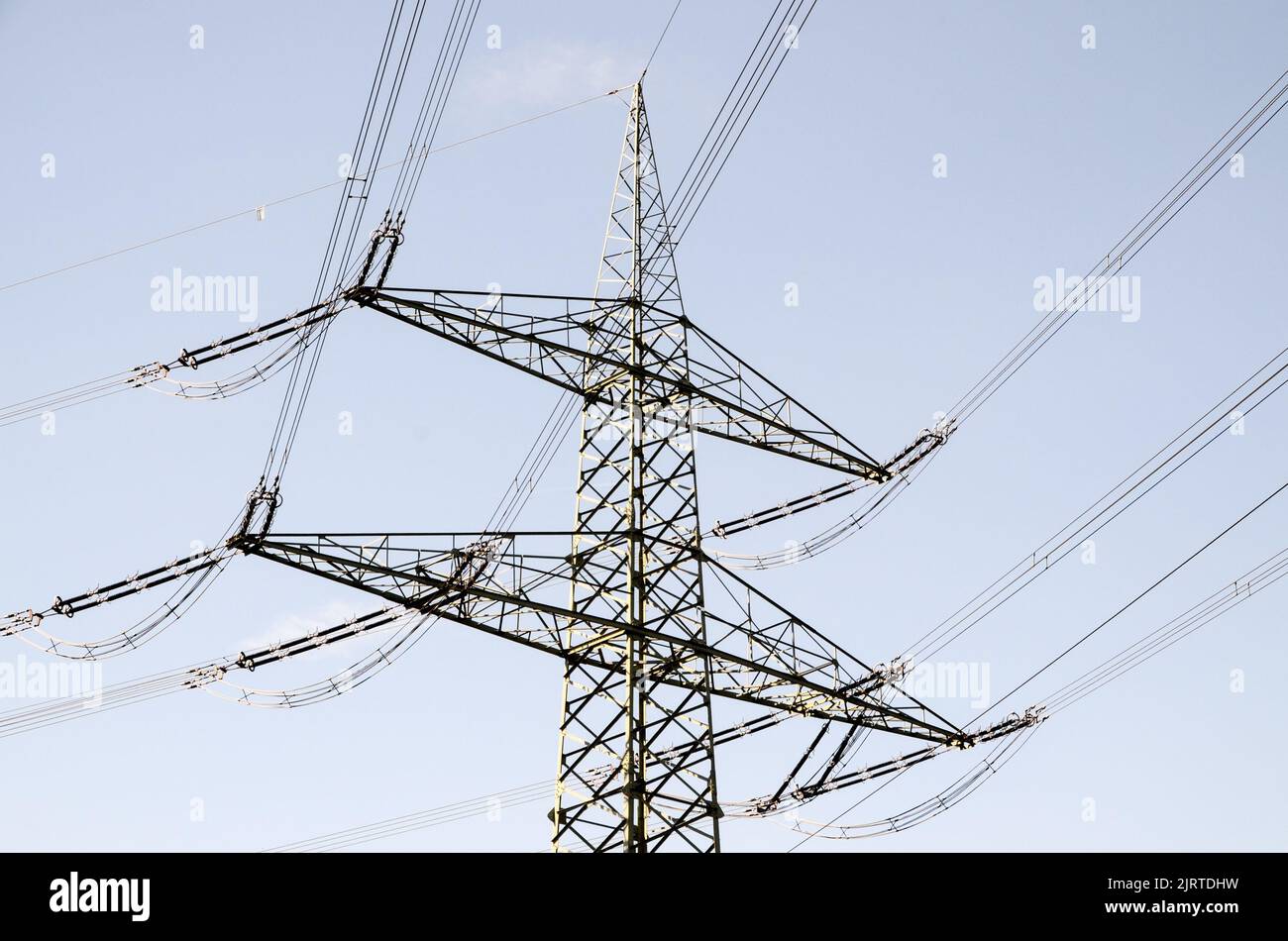 High Voltage Electric Transmission Tower Energy Pylon Stock Photo - Alamy