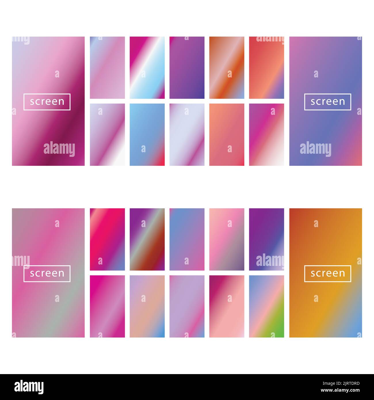 Mobile screen lock display collection of colorful backgrounds in trendy ...