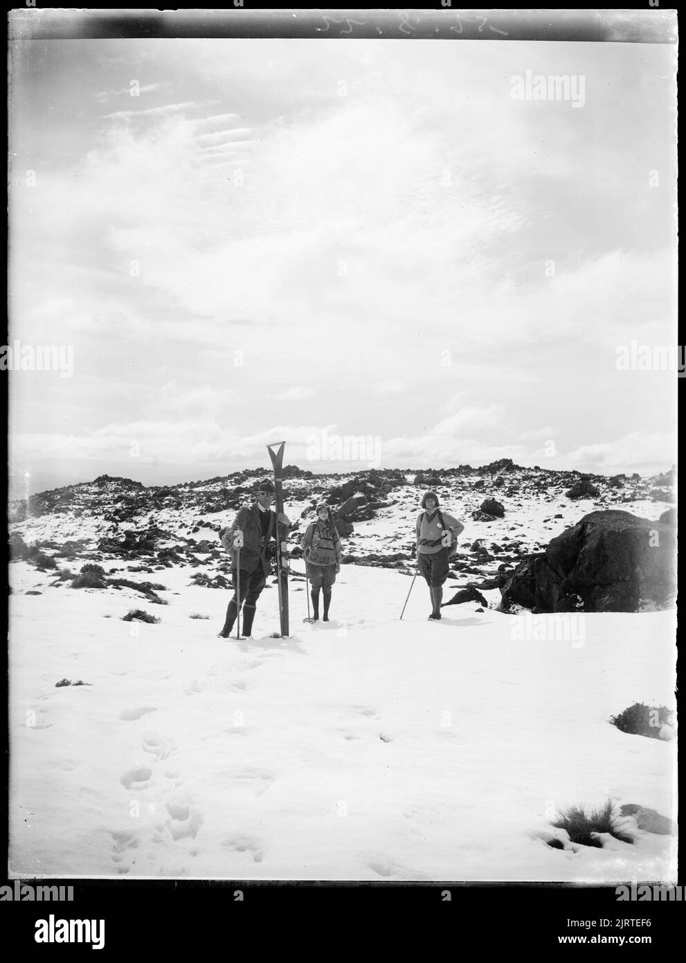 Family winter outing Black and White Stock Photos & Images - Alamy
