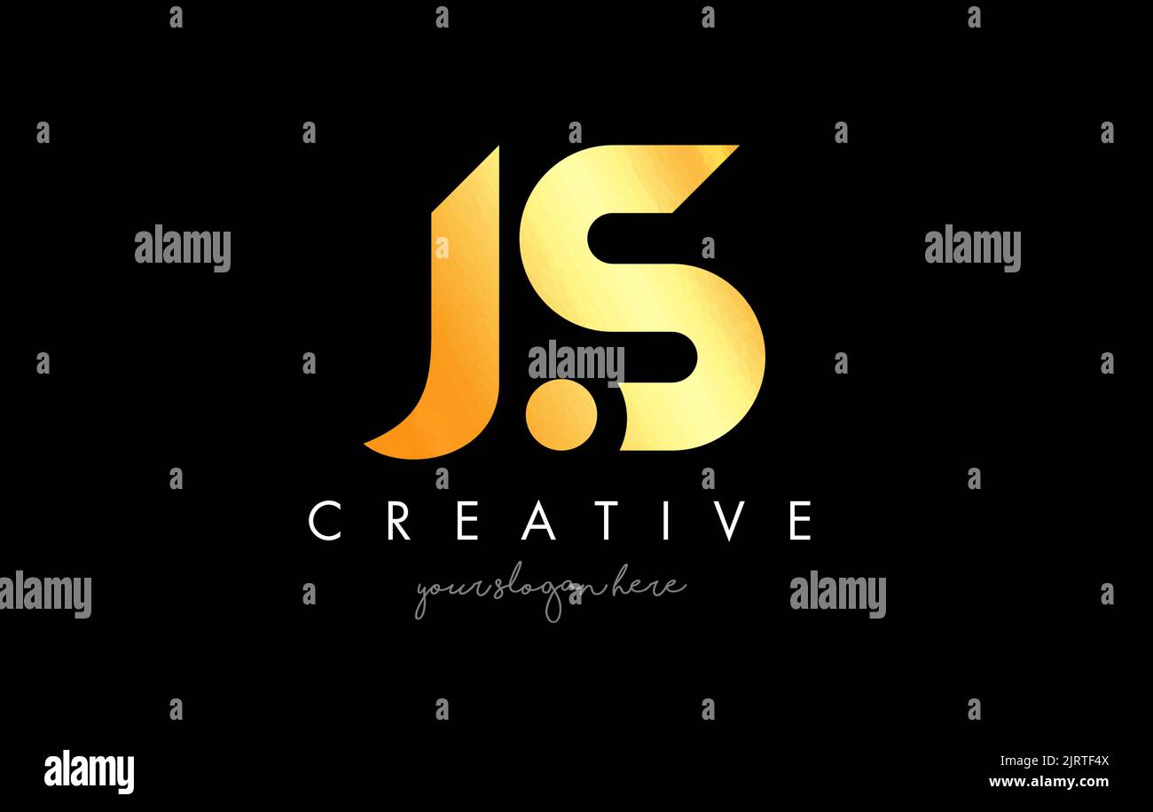Golden Gold JS Letter Logo Design with Creative Modern Trendy ...