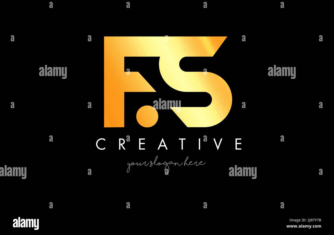 Golden Gold FS Letter Logo Design with Creative Modern Trendy ...