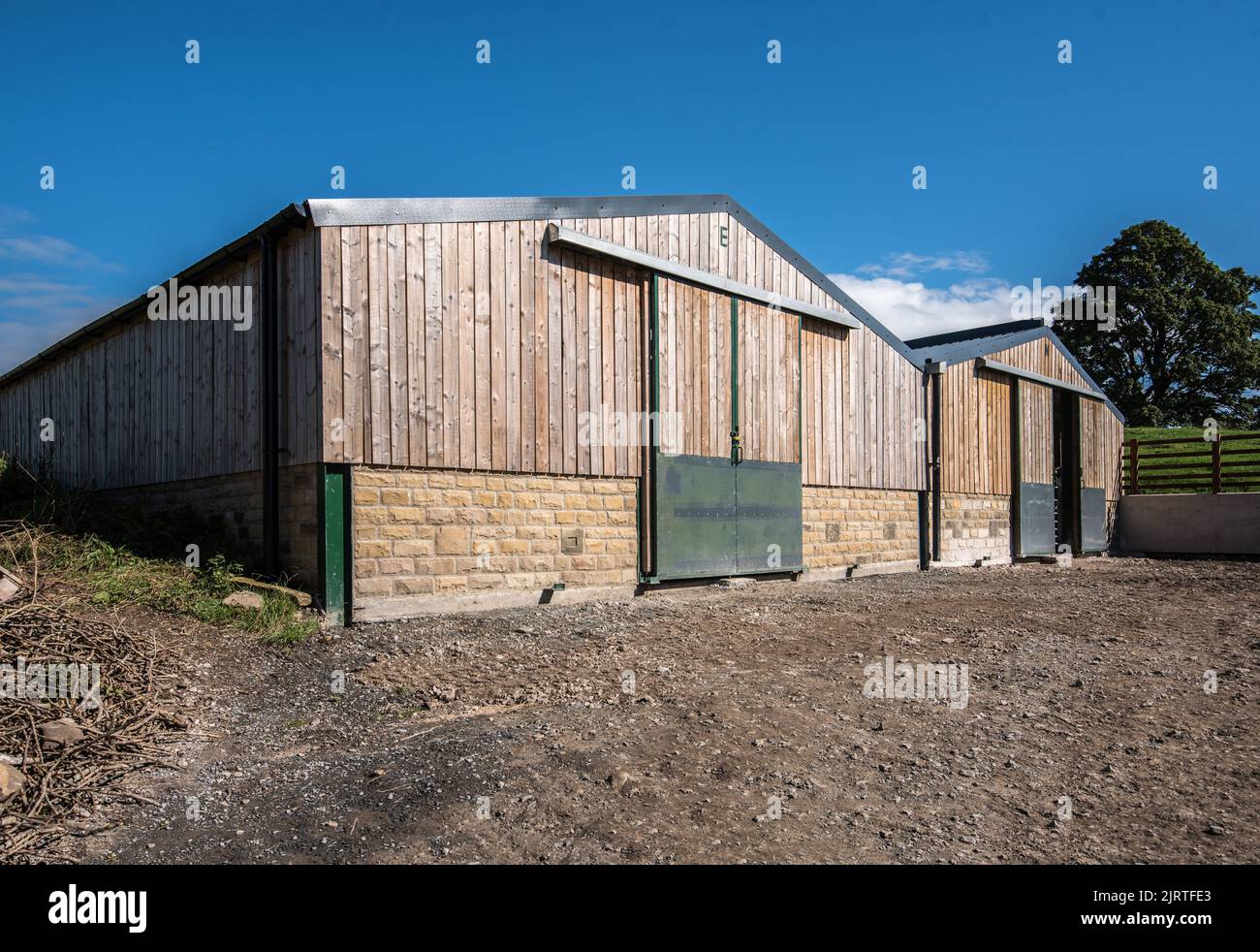 Recently erected agricultural buildings ( barns) at Long Preston, North ...