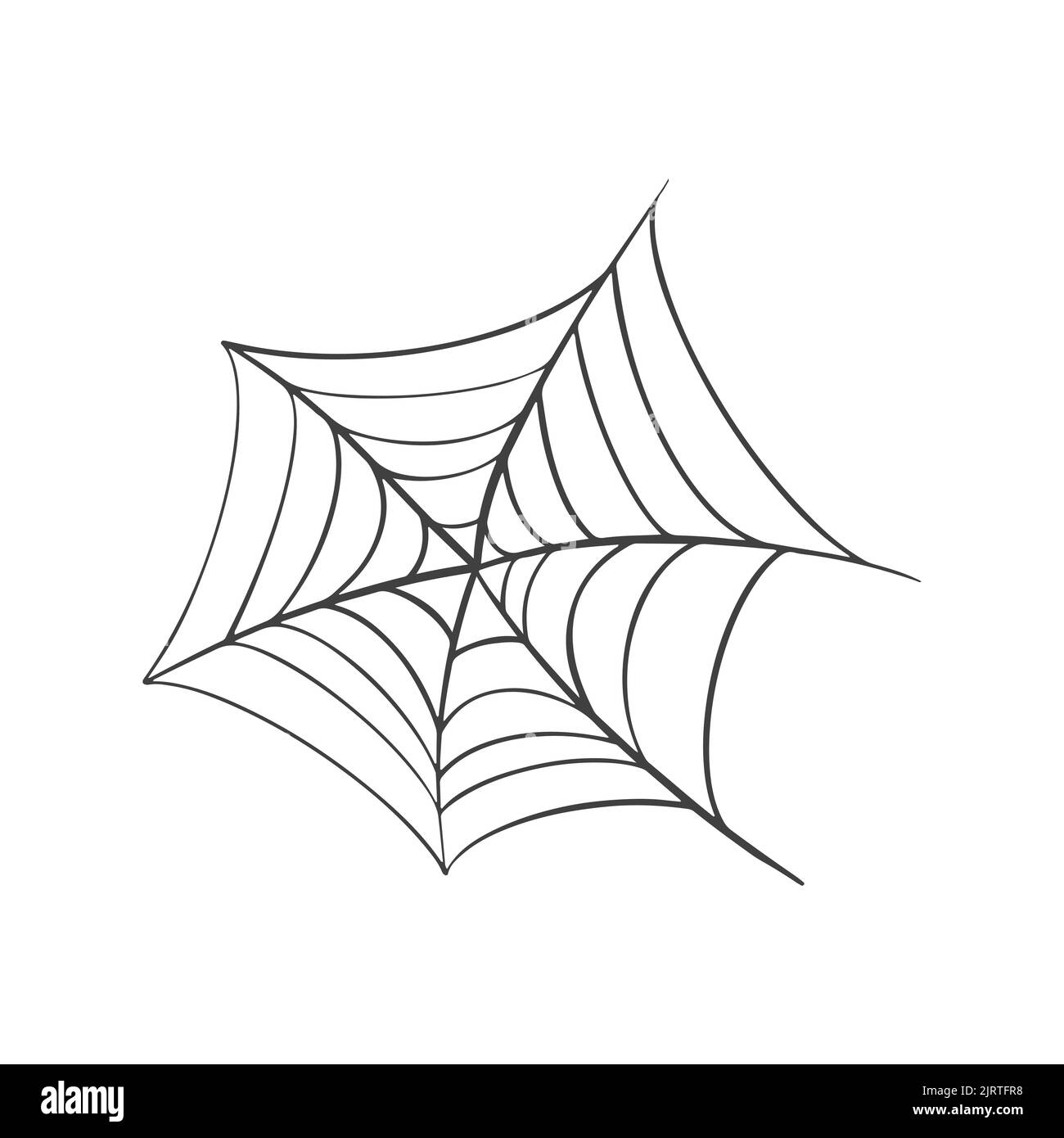 Vector Spider web icon drawn in one line on white for halloween Stock ...
