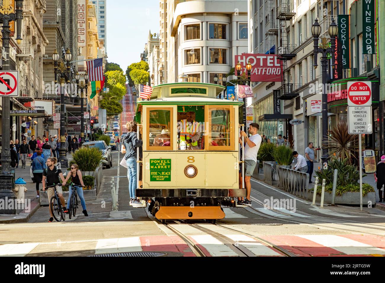 San Francisco, USA - May 20, 2022: historic Cable Car Powell Hyde Line ...