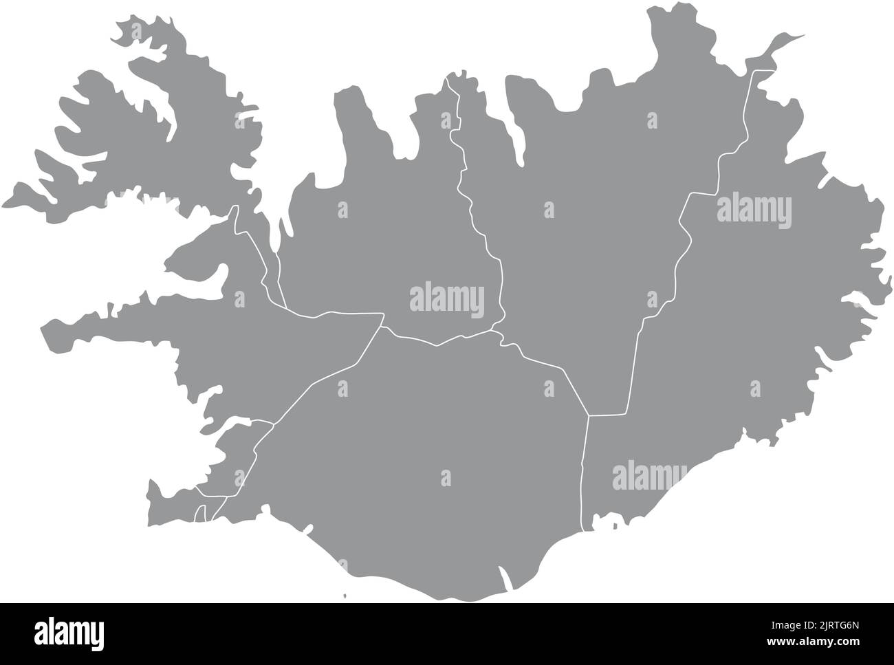 Iceland administrative map isolated on white background Stock Vector ...