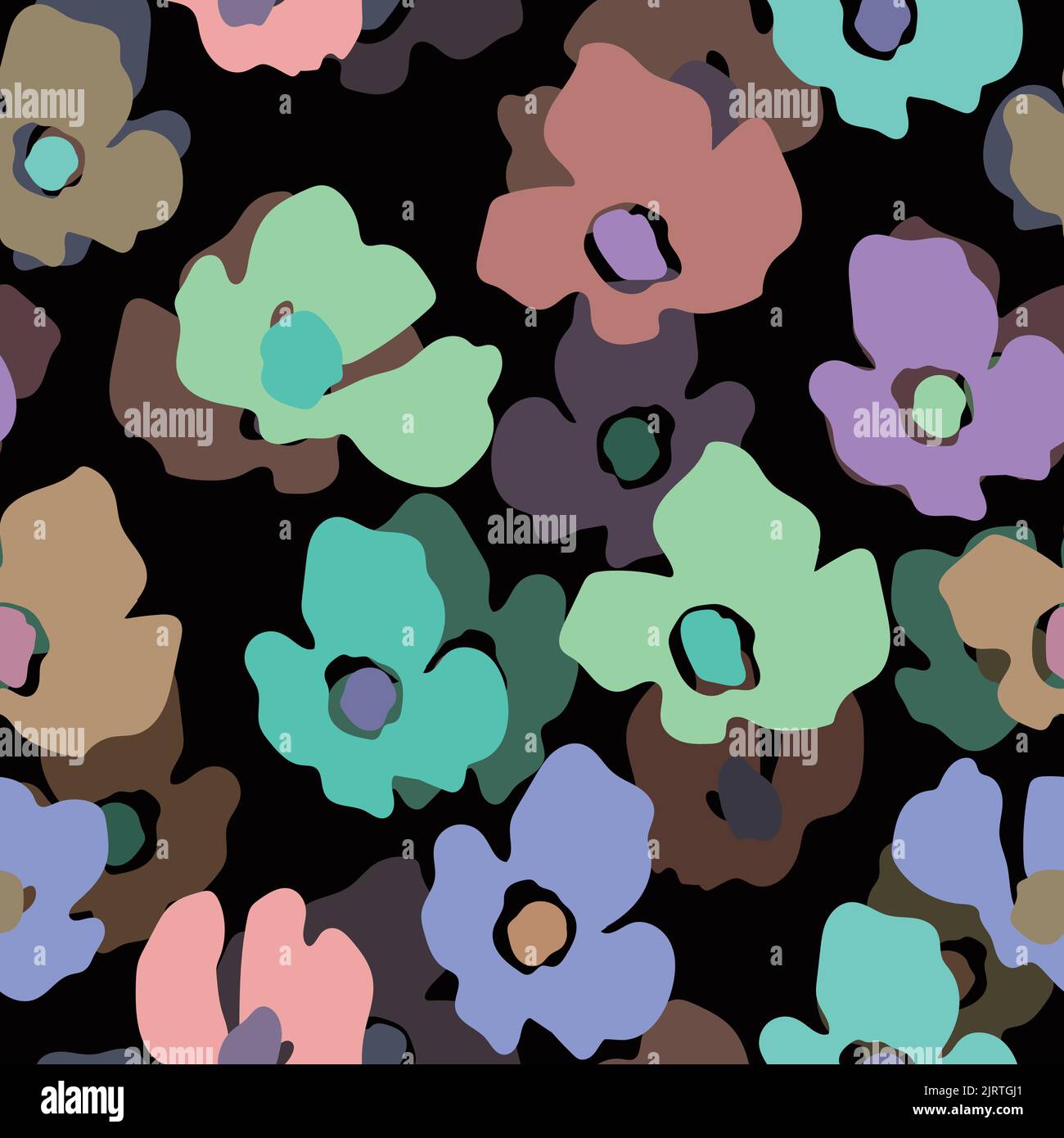 Seamless floral pattern with roses based on traditional folk art ...