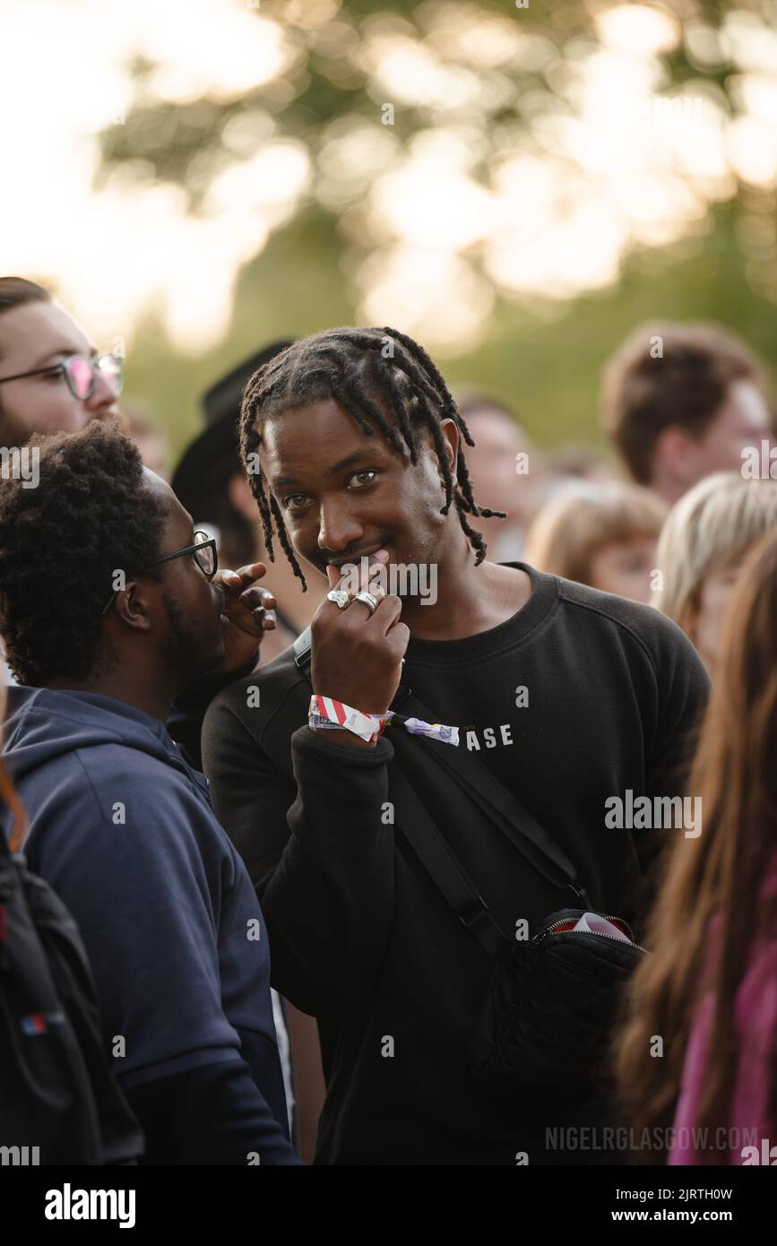 Huntingdon, England, 26 AUG 2022, Crowd listening to John Glacier at We ...