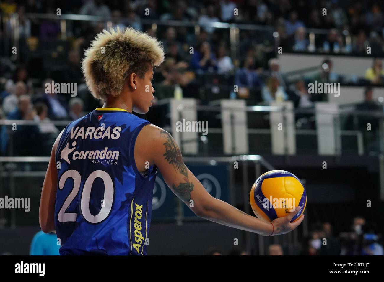 ISTANBUL, TURKEY - MAY 03, 2022: Melissa Vargas serves during Vakifbank ...