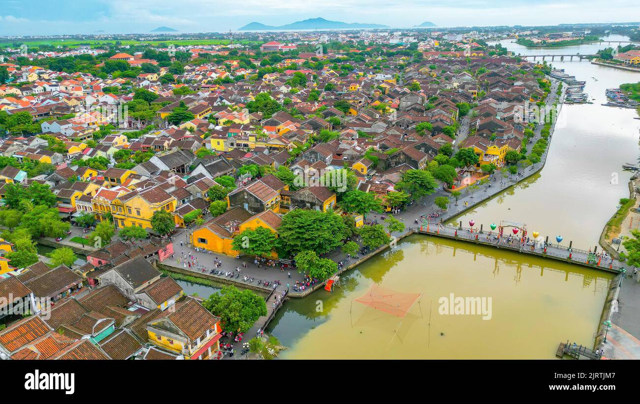 Hoi An, Vietnam : Panorama Aerial view of Hoi An ancient town, UNESCO ...