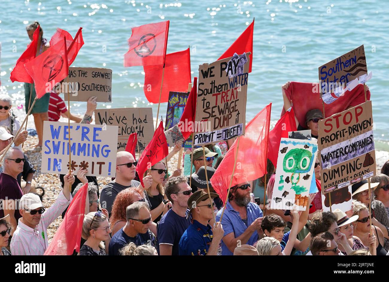 Members of the public and protesters from Hastings and St Leonards ...