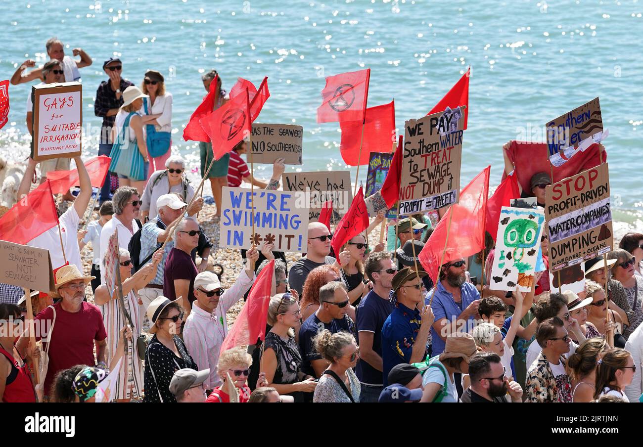 Members of the public and protesters from Hastings and St Leonards ...