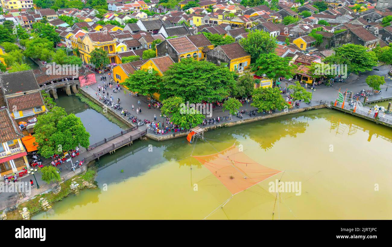 Hoi An, Vietnam : Panorama Aerial view of Hoi An ancient town, UNESCO ...