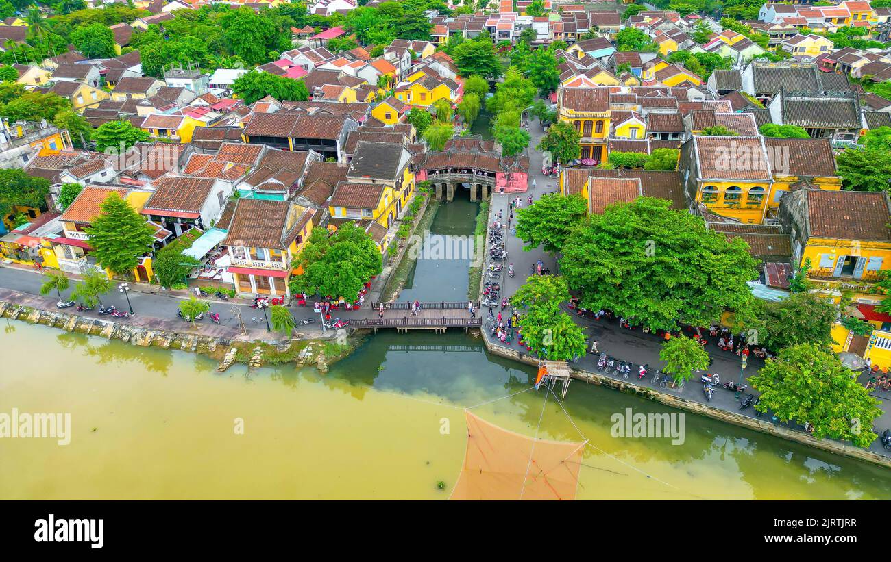 Hoi An, Vietnam : Panorama Aerial view of Hoi An ancient town, UNESCO ...