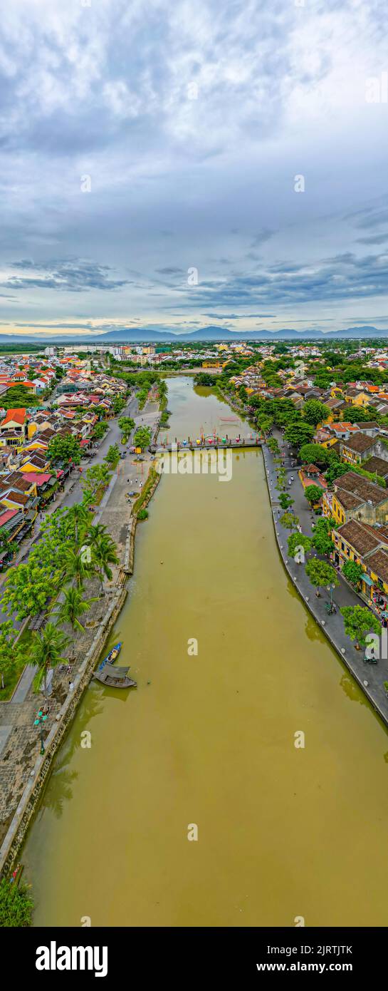 Hoi An, Vietnam : Panorama Aerial view of Hoi An ancient town, UNESCO ...
