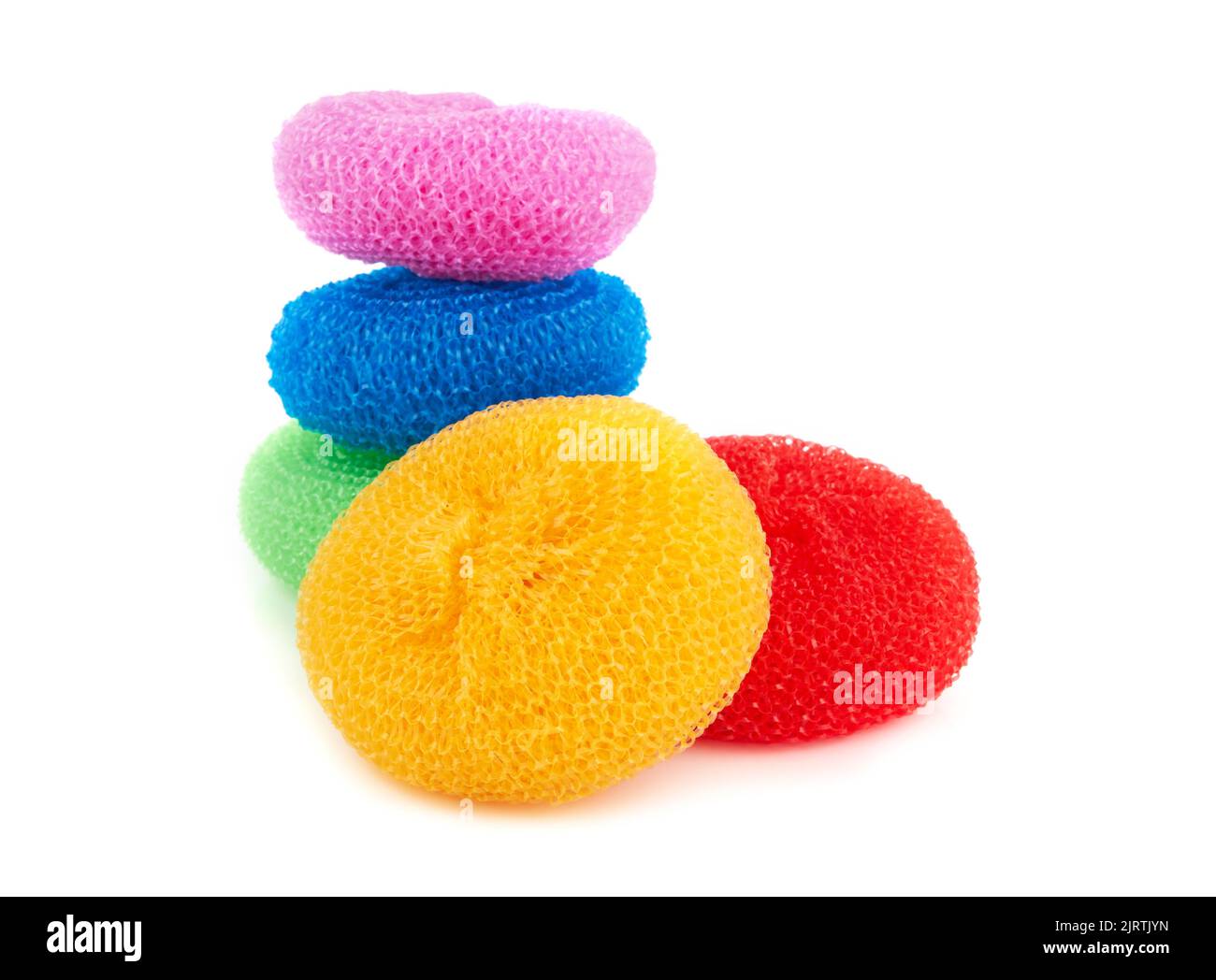 Colorful sponges for washing dishes on a white background Stock Photo ...