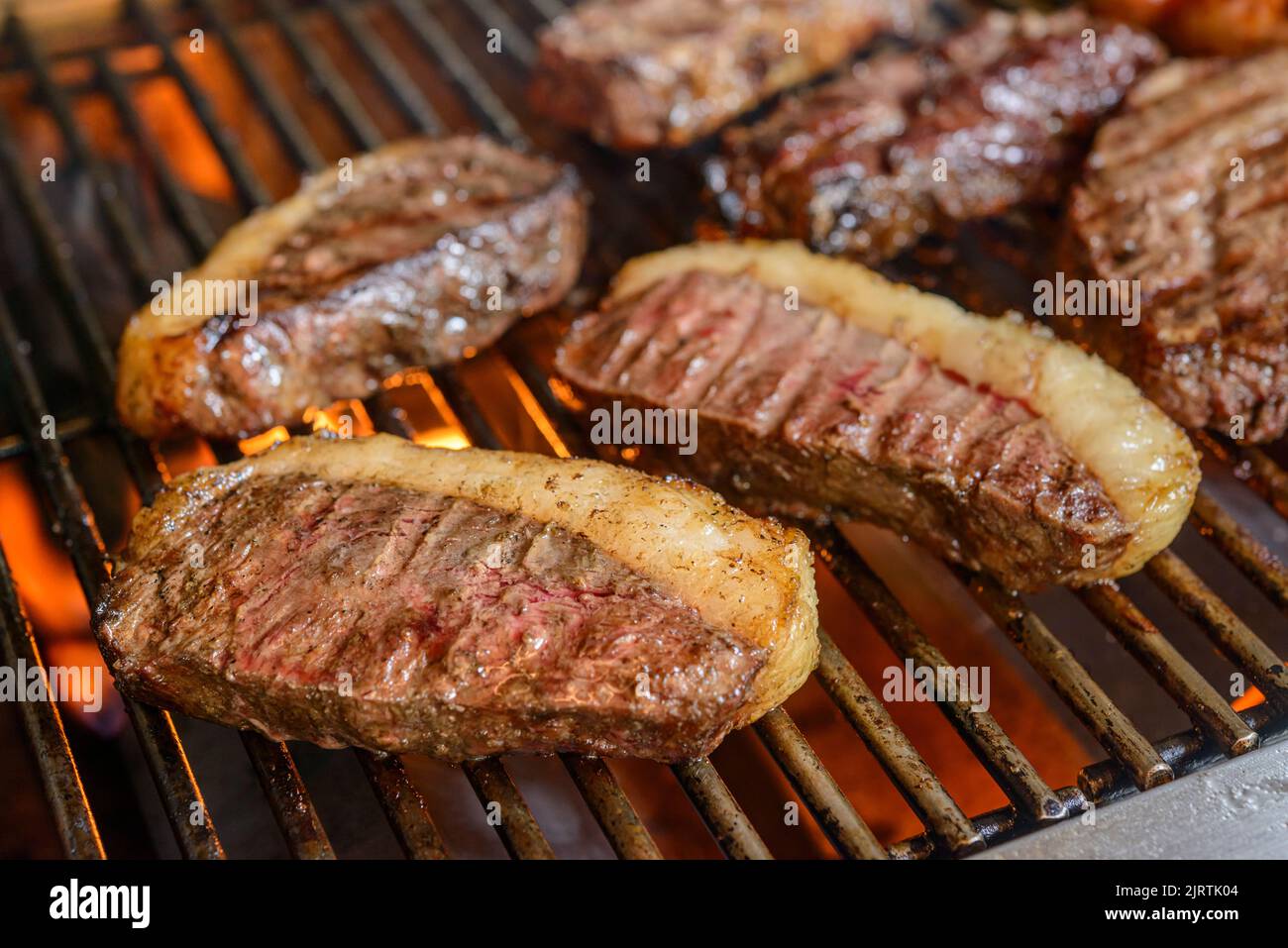 Picanha barbecue with blurred background. This form of barbecue is ...