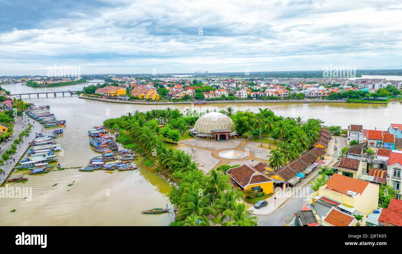 Hoi An, Vietnam : Panorama Aerial view of Hoi An ancient town, UNESCO ...